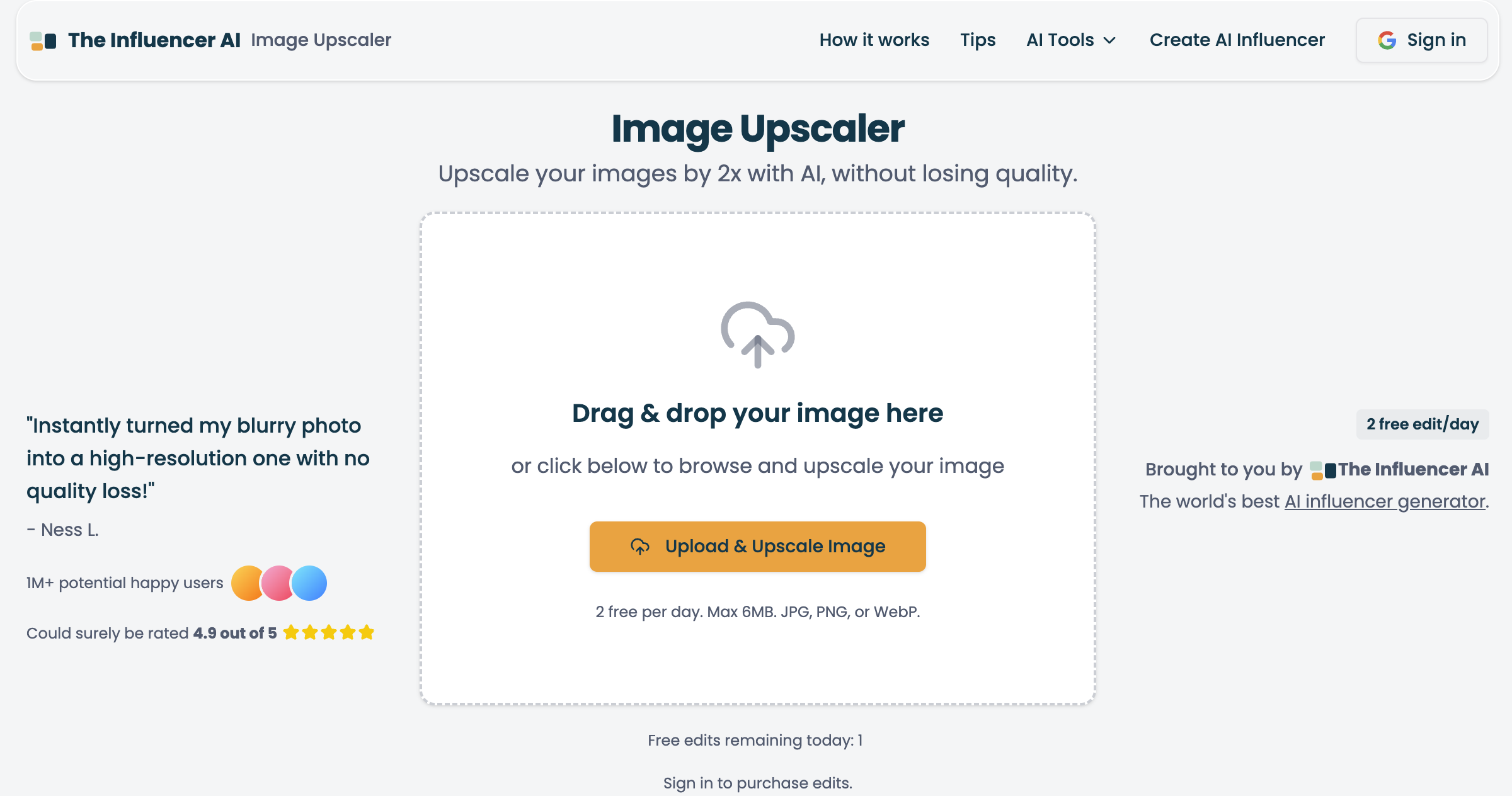 Image Upscaler – Sharpen & Enlarge Photos with AI
